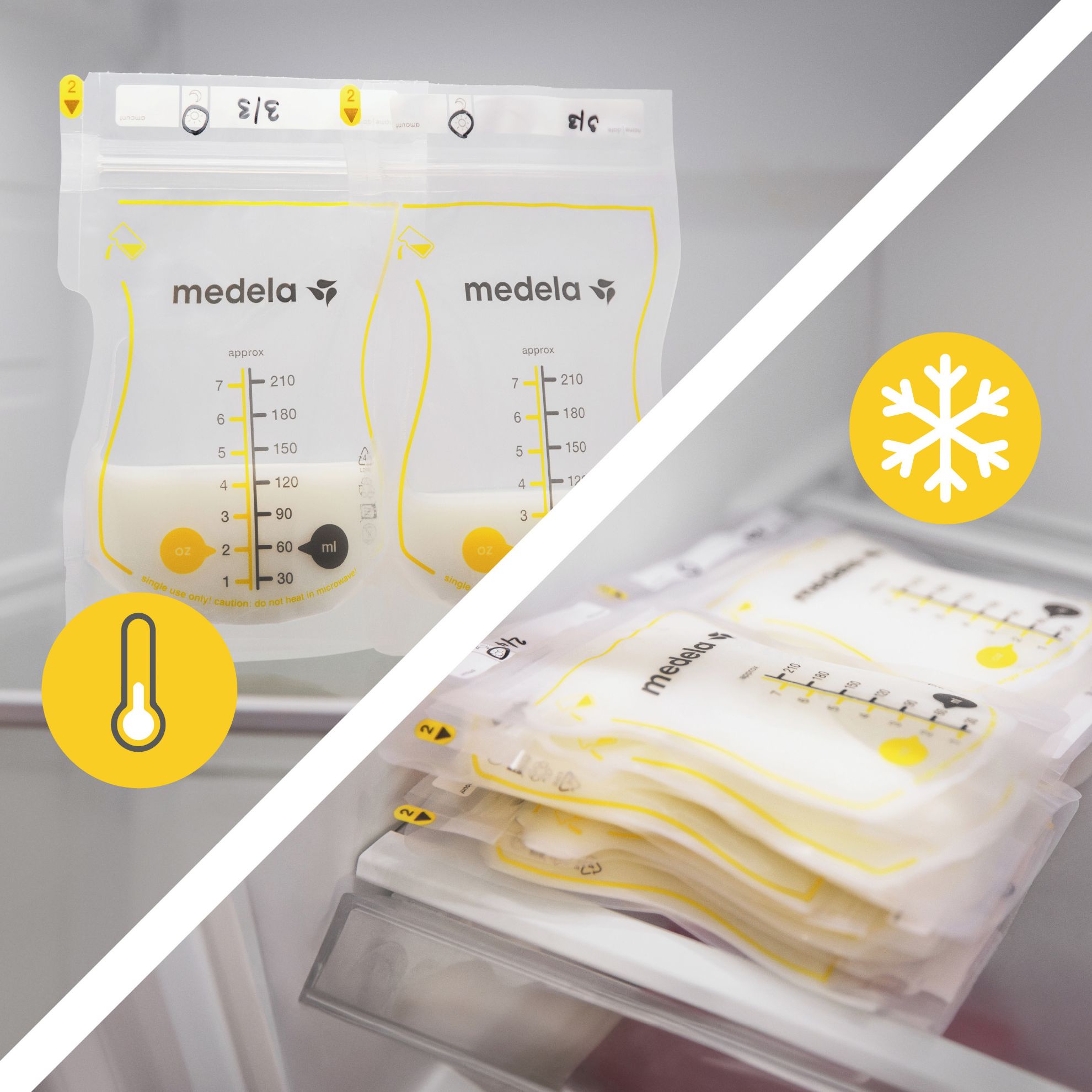 Breast Feeding Supply- Medela Easy Pour Breastmilk Storage Bags, 210ml ...